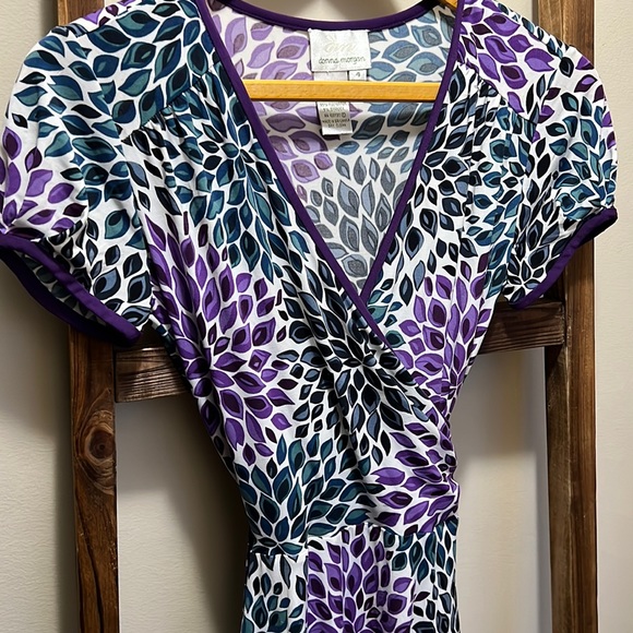 Donna Morgan | Dresses | Donna Morgan Blackpurple Print Dress | Poshmark